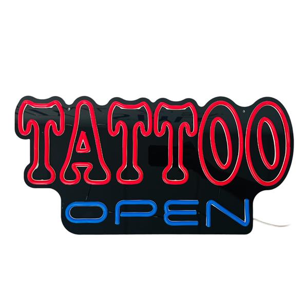 LETRERO LED LUMIINOSO TATTOO OPEN 50X25 CM | American Beauty Supply