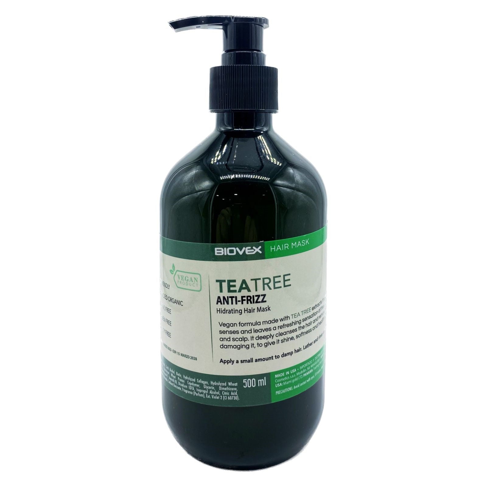 BIOVEX VEGAN HIDRATING HAIR MASK TEA TREE - ANTI FRIZZ 500ML | American ...